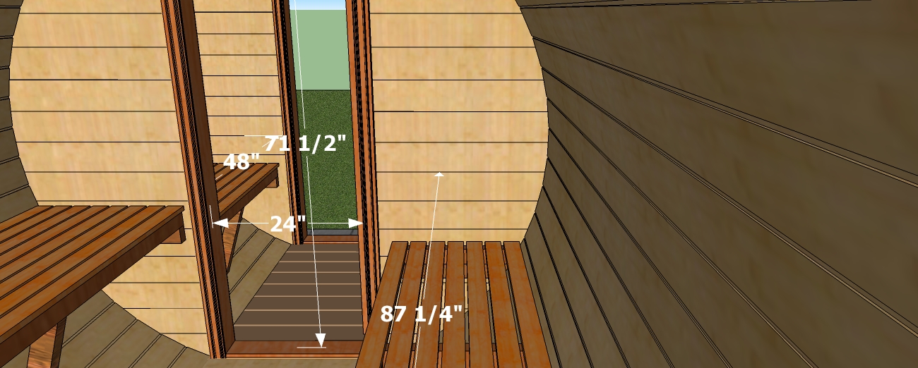 12 foot Barrel Sauna with Full Change Room